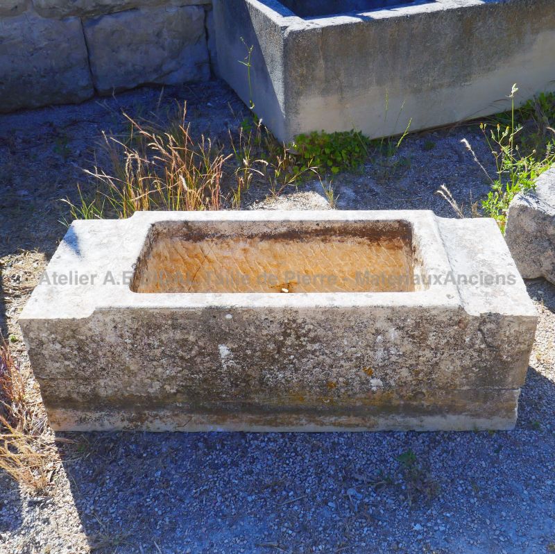 Stone planter : a rustically charming reclaimed rectangle stone trough