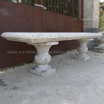 Long stone bench | Antique garden furniture in stone from Provence