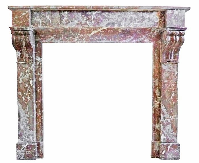 Antique pink marble mantle from Pyrenees region
