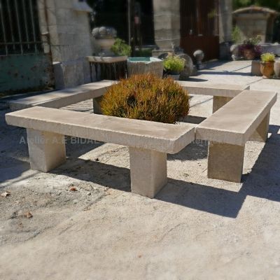 Banc en pierre pour extérieur | Mobilier de jardin ancien en pierre