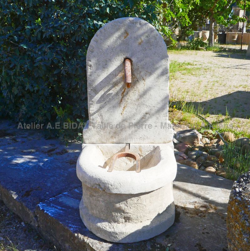 Provence fountain in weathered stone, ideal for a balcony of a terrace