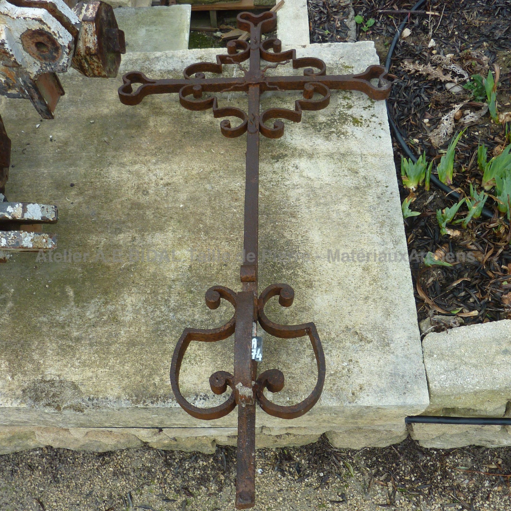Beautiful and large antique wrought-iron cross