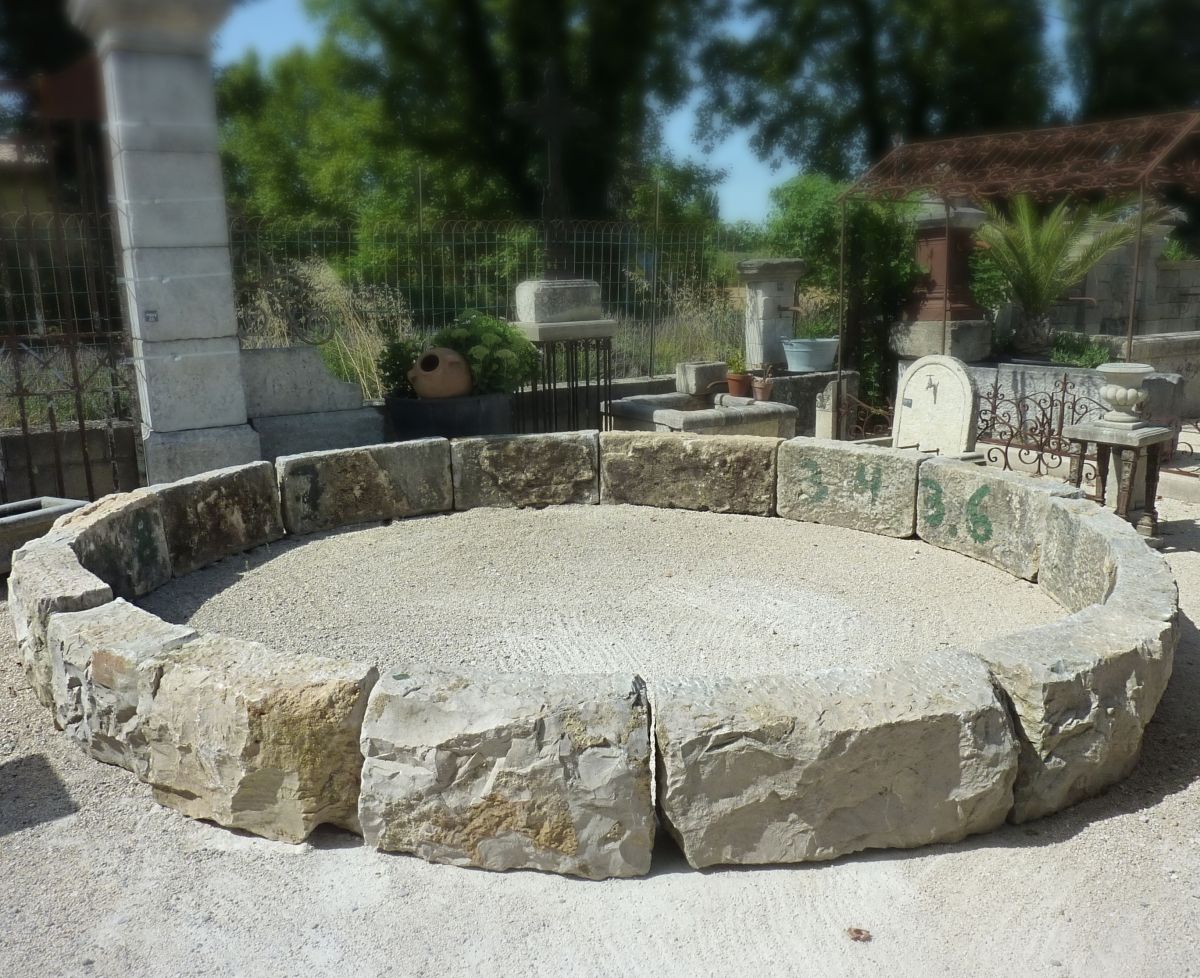 Ancien bassin rond | Bassin en pierre dure pour décoration de jardin