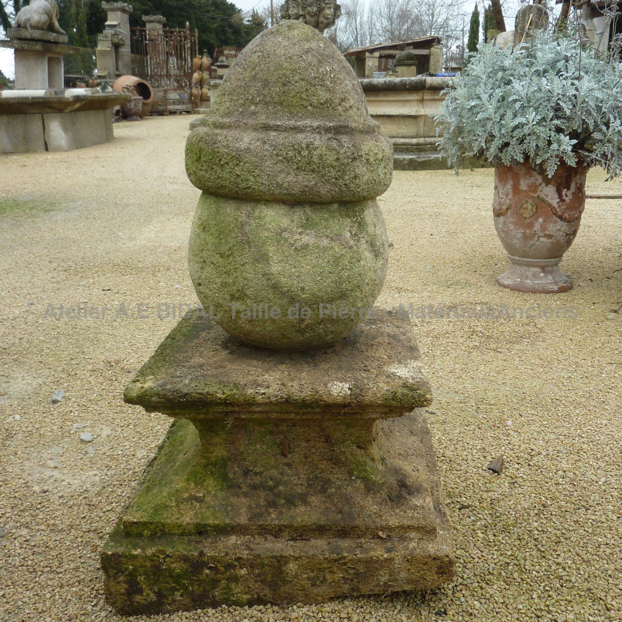 Old decoration: a set of antique ornaments shaped as acorns.