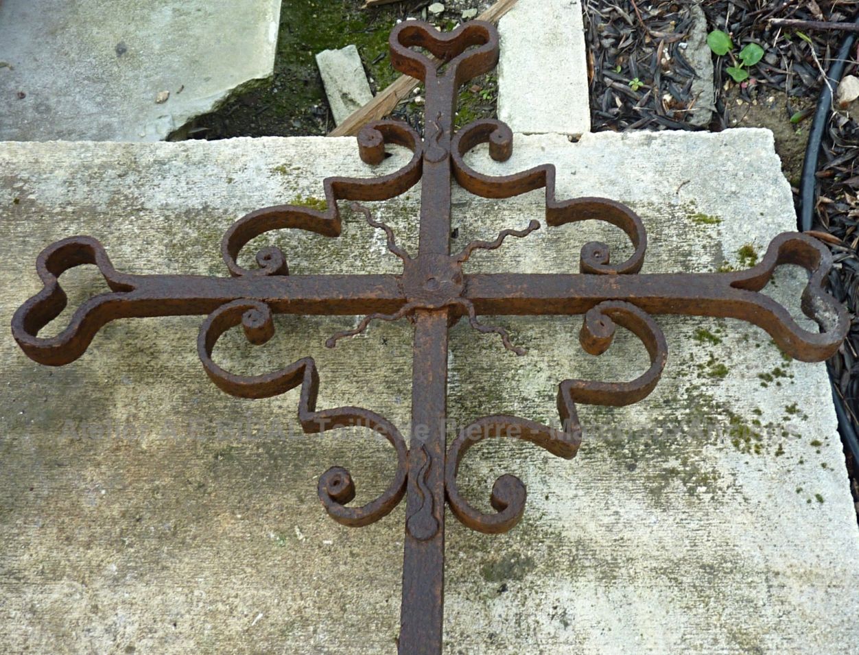 Beautiful and large antique wrought-iron cross
