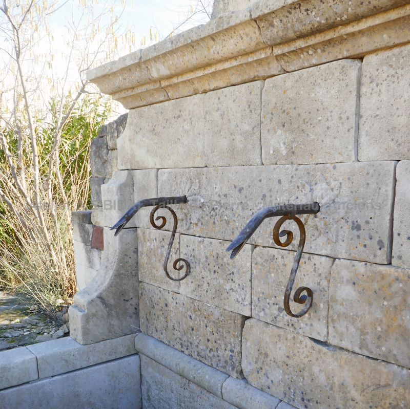 Garden wall fountain in weathered natural stones from PRovence